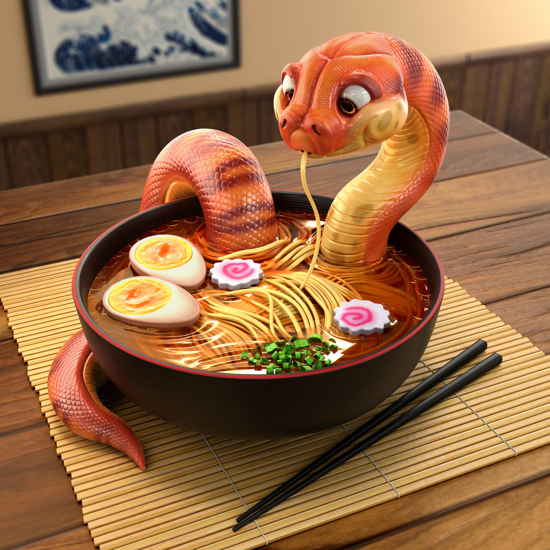 Snake - Danger Noodles by Michael Santin : r/ImaginaryAww