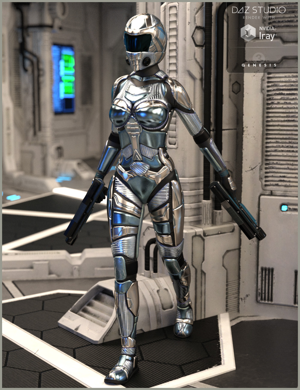 ArtStation - Lunar Guard Outfit for Genesis 3 Female