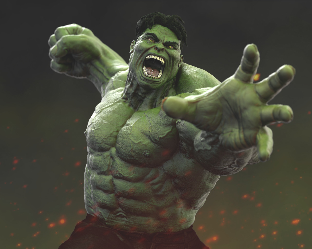 Gaurav Kumar - THE INCREDIBLE HULK! color render