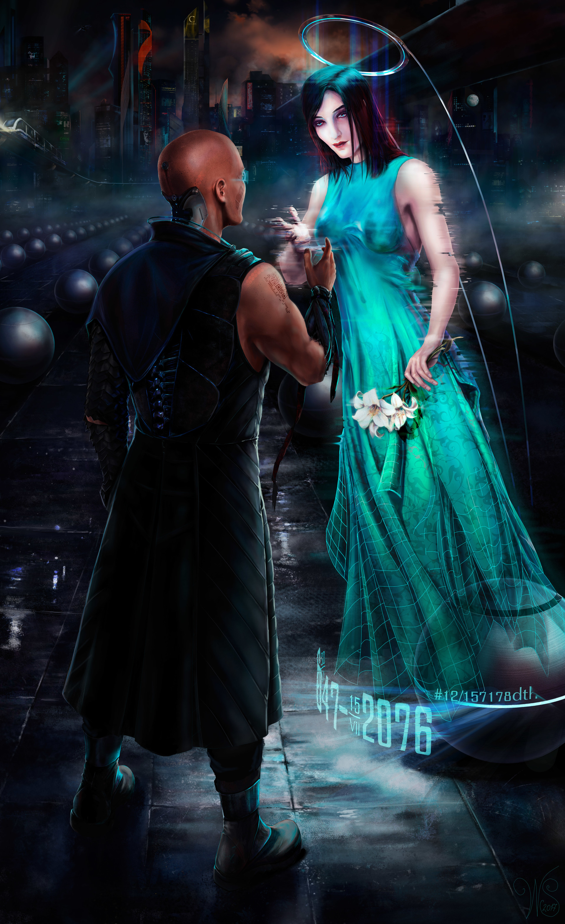 ArtStation - Concept art of "Cyberpunk cemetery"