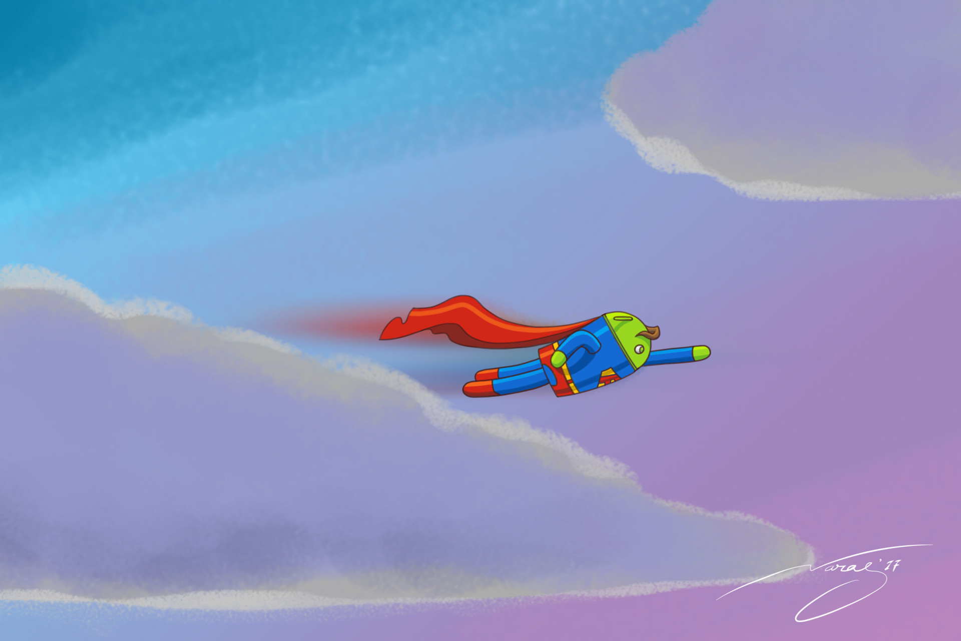 ArtStation - Superman above Clouds