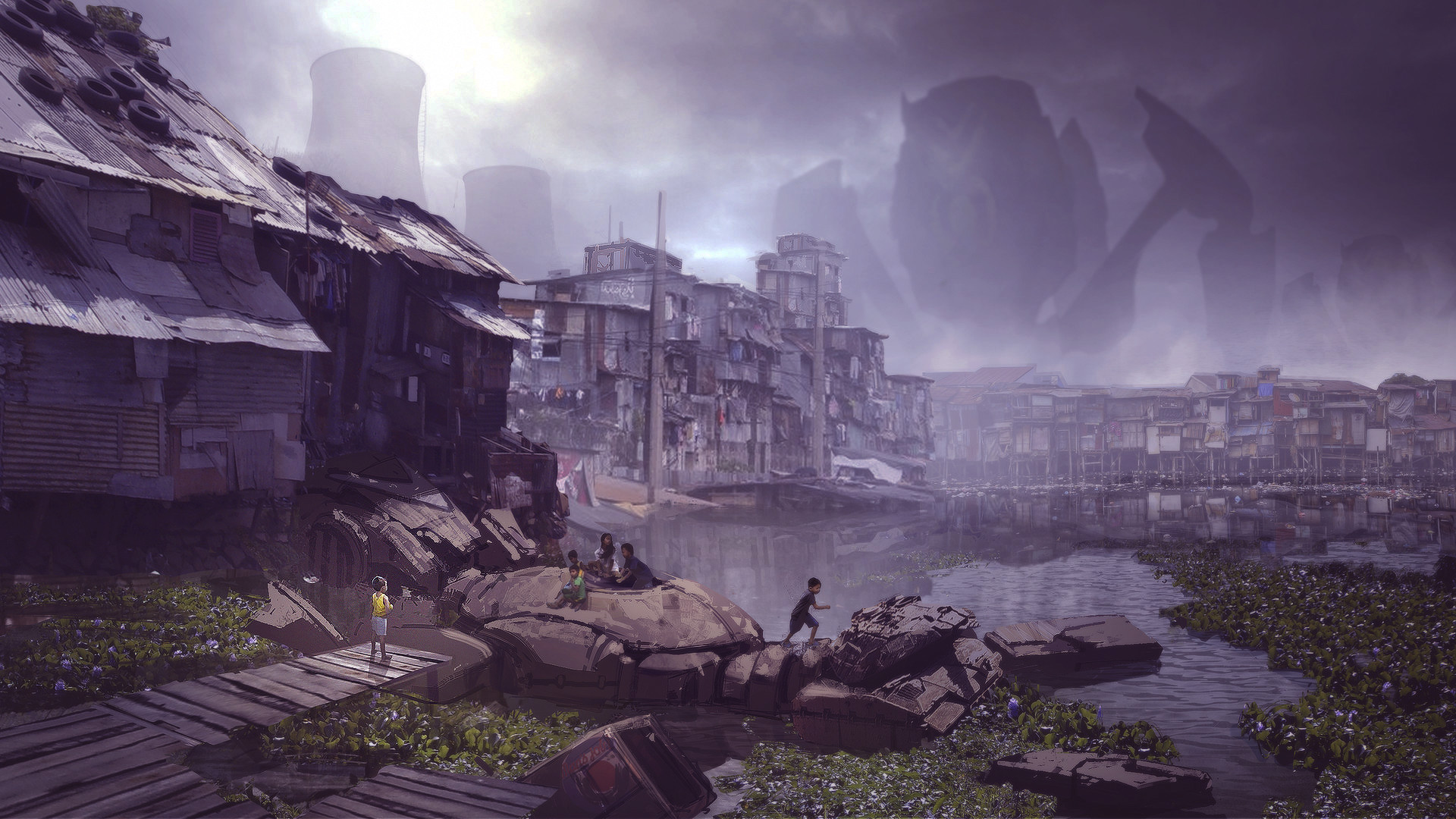 ArtStation - river slums