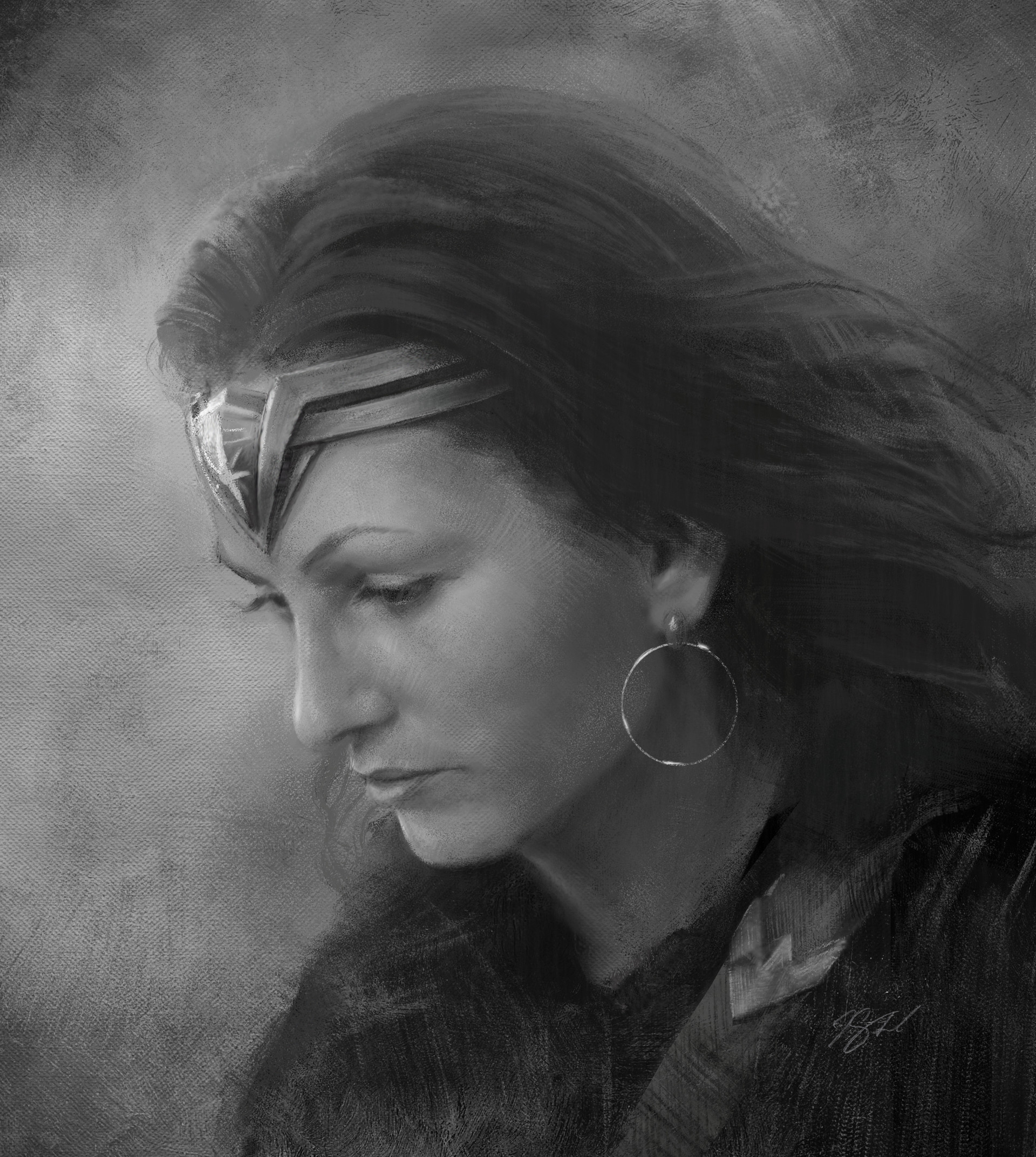 ArtStation - Wonder Woman style portrait