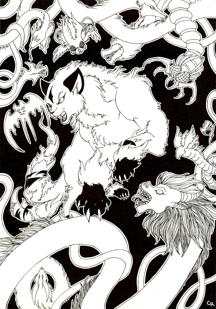 ArtStation - Yokai battle