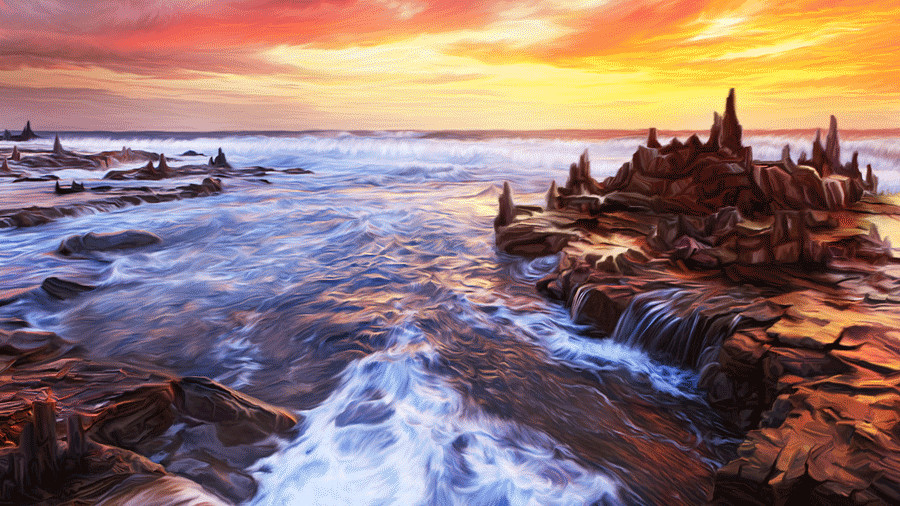 ArtStation - Evening sea animation