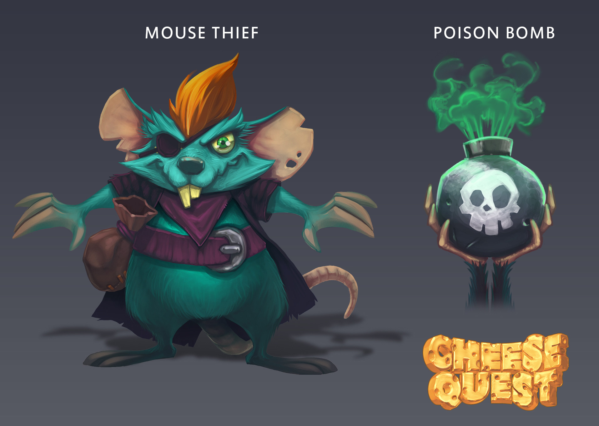 Peter Gandia - Cheese Quest - Board Game Art