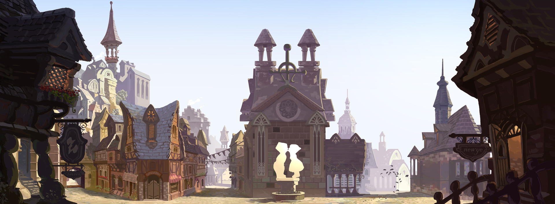 ArtStation - Peaceful Town Scene