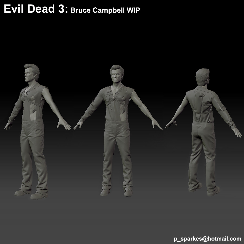 ArtStation - Evil Dead 3: Bruce Campbell WIP