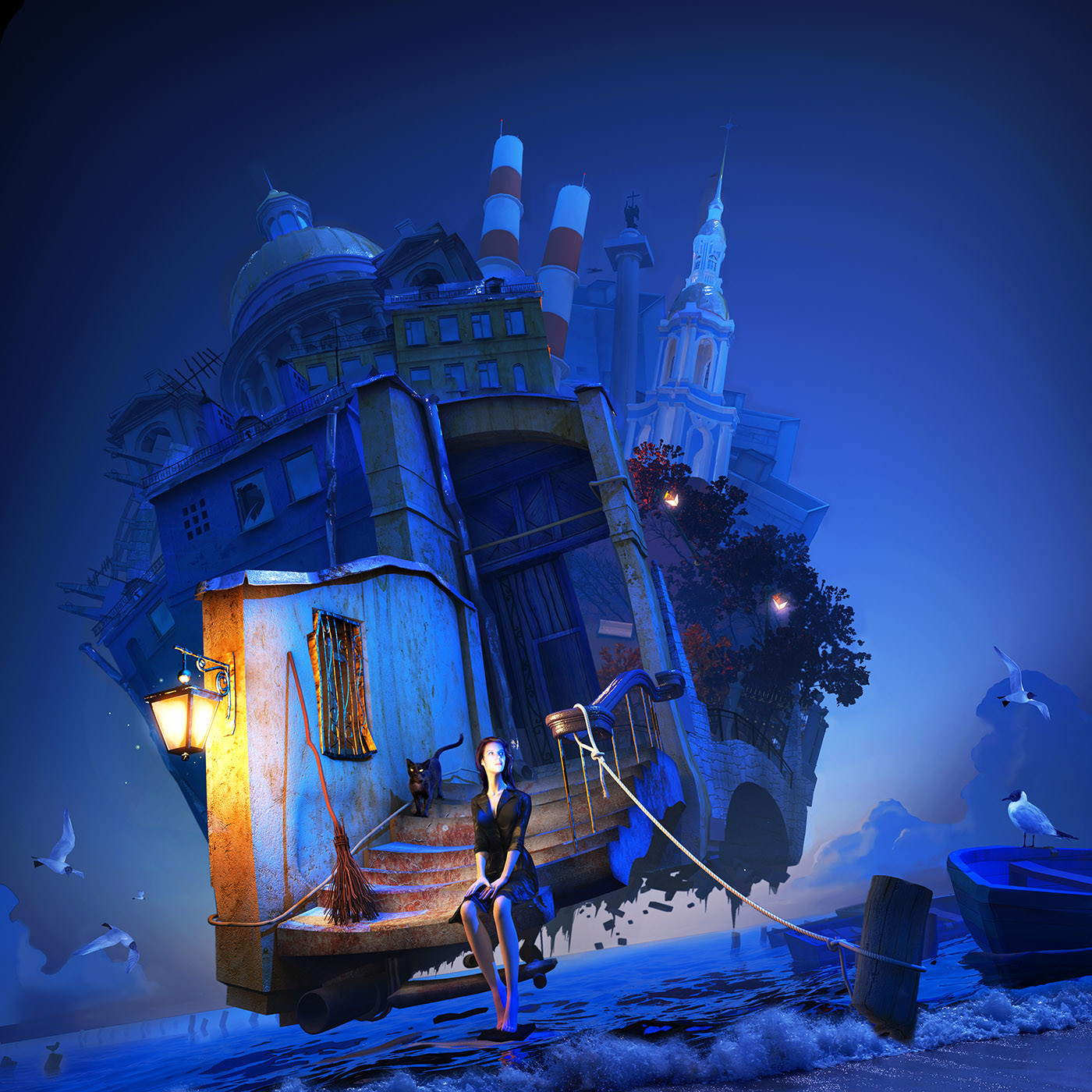 ArtStation - Flying city St. Petersburg