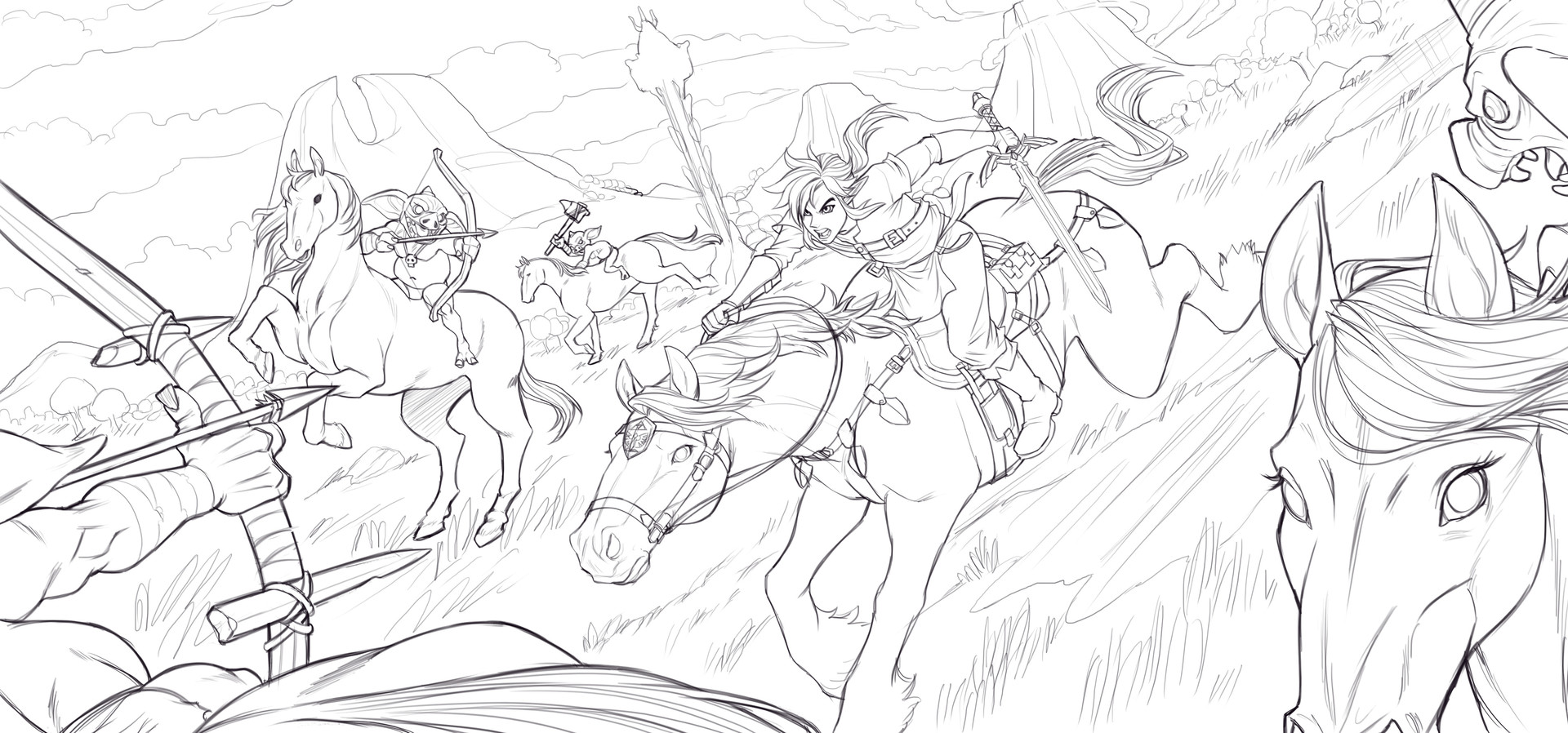 link coloring page botw