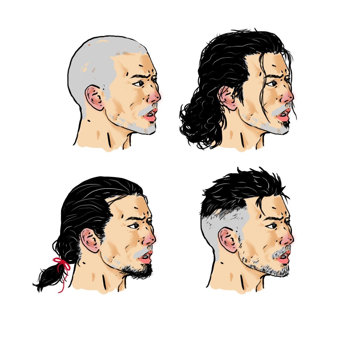 ArtStation - male concept art, hair