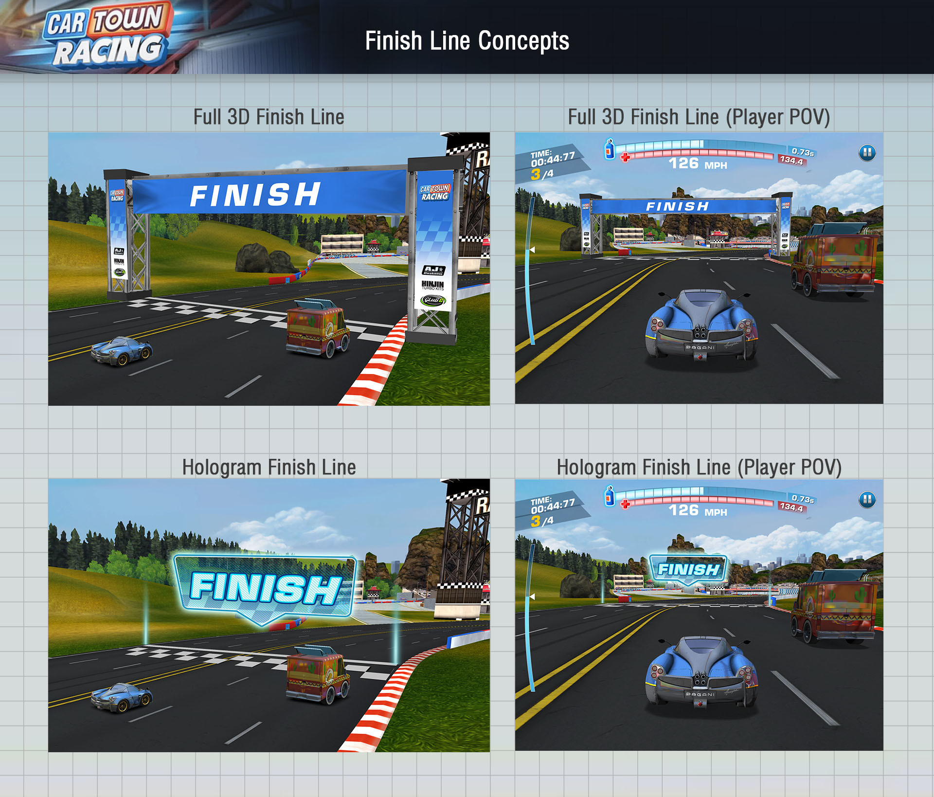 ArtStation - Car Town Racing Beta - Finish Line Concepts