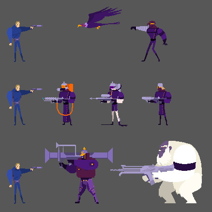 ArtStation - More Spy Guy baddies playing around with pixel art