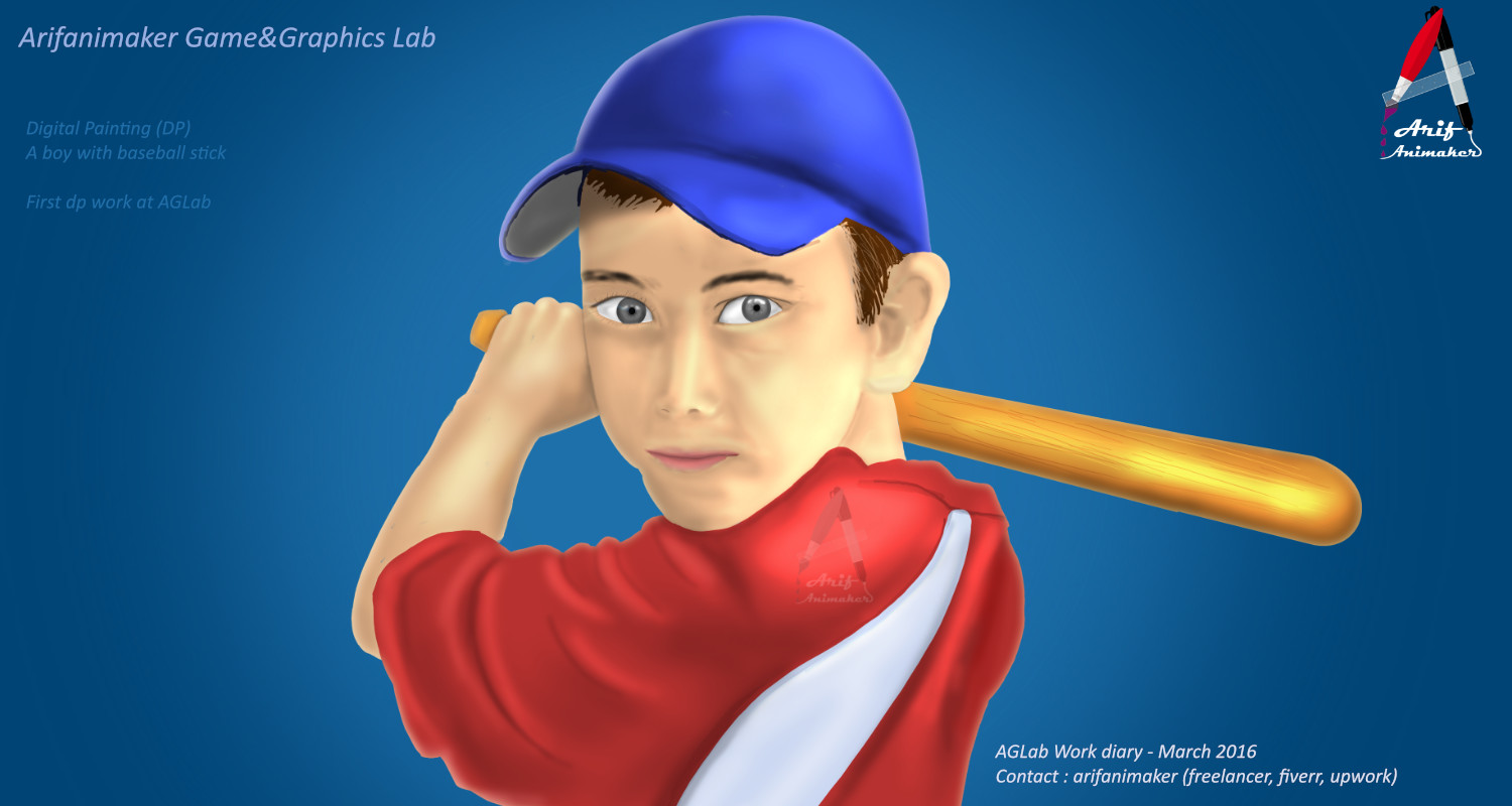 ArtStation - Boy with BaseBall_Arifanimaker Game&graphics Lab_Digital ...