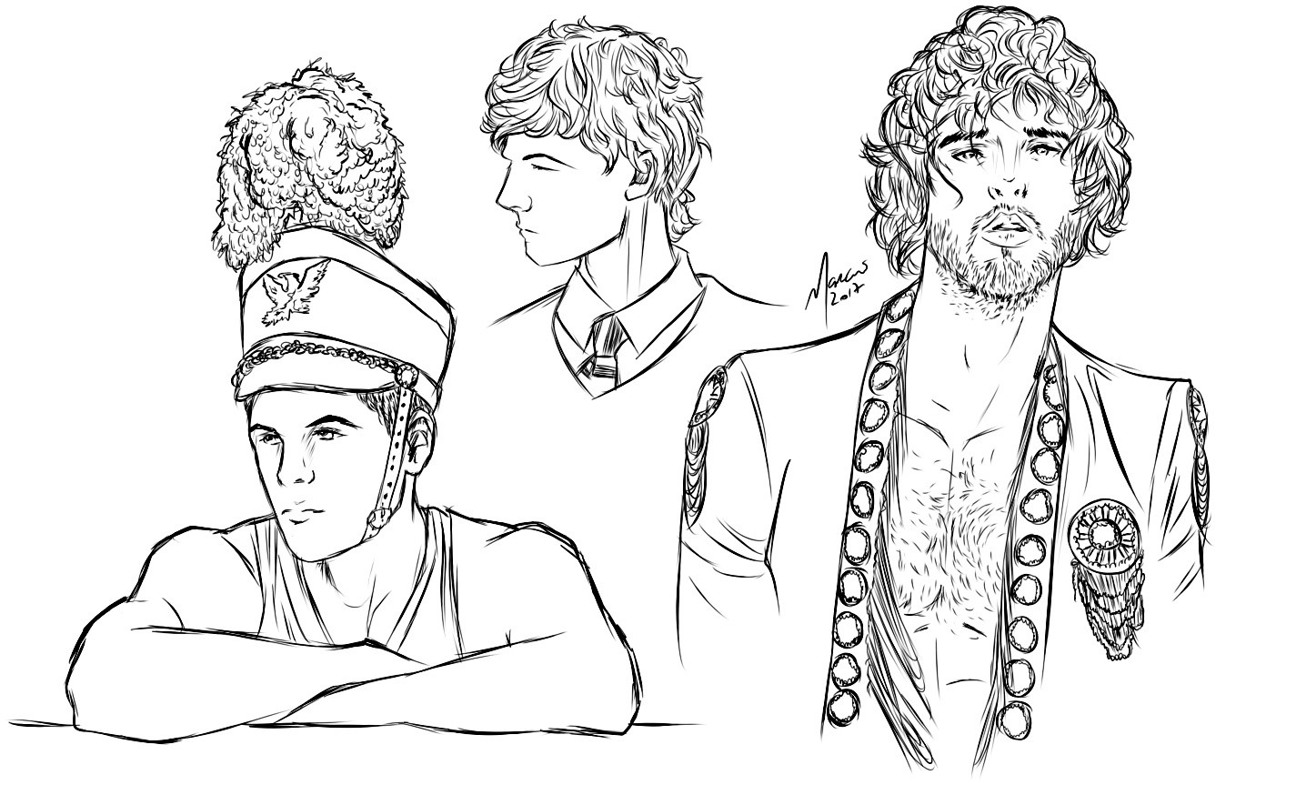 ArtStation - Drawing compilation: Guys 01