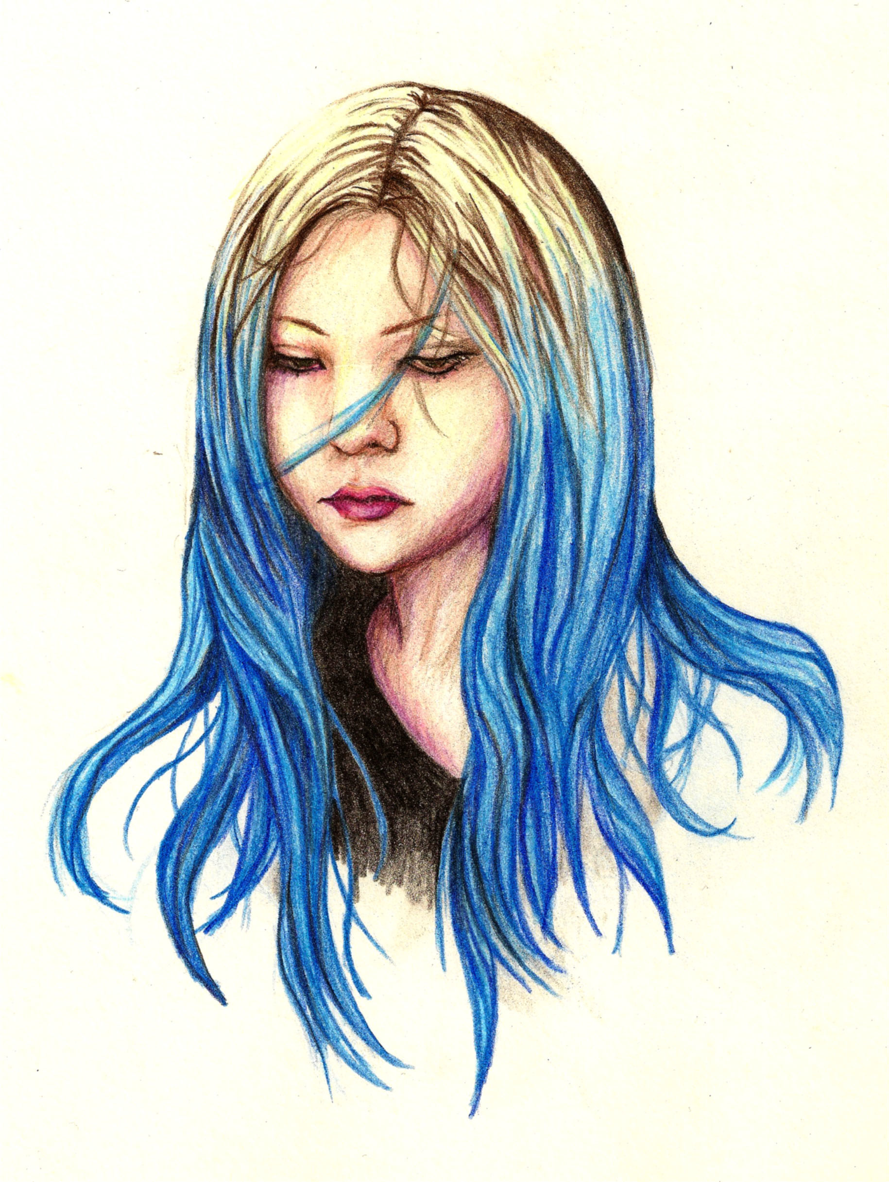 ArtStation - Blue haired girl