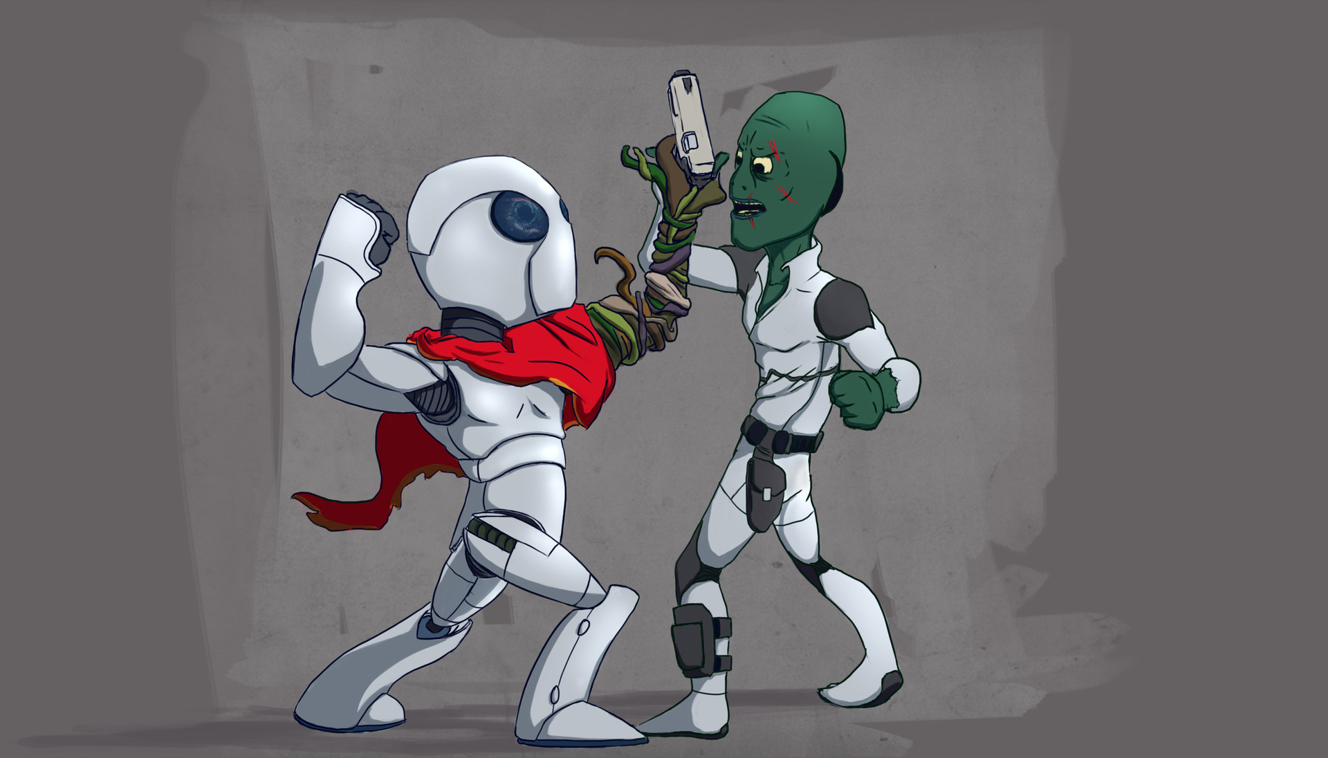 ArtStation - Jungle Bot - the fight