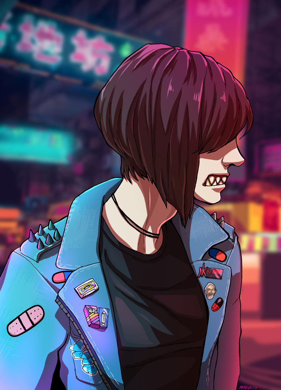 ArtStation - Angry Neon Girl