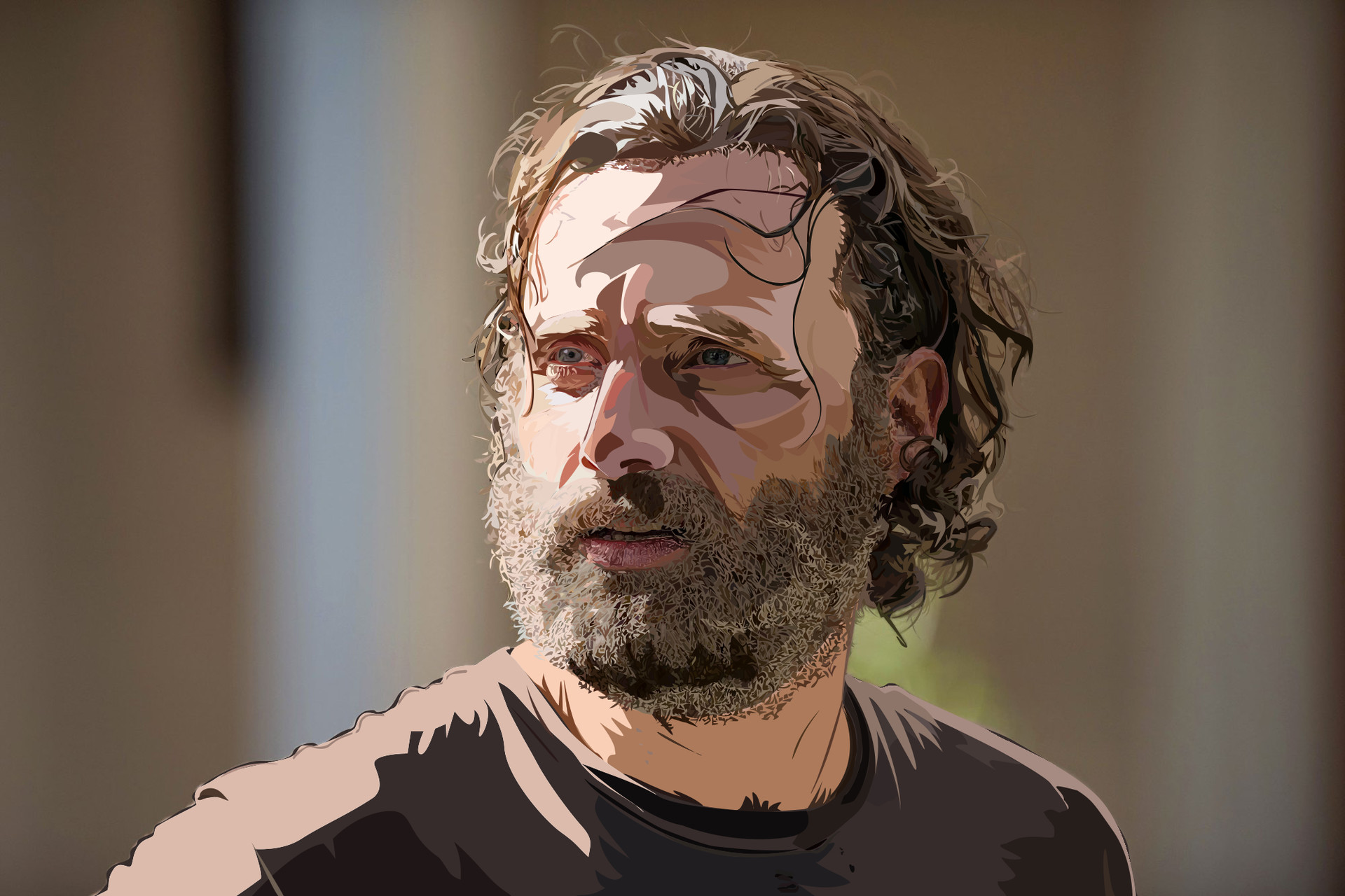 ArtStation - Walking dead rick grimes vector art