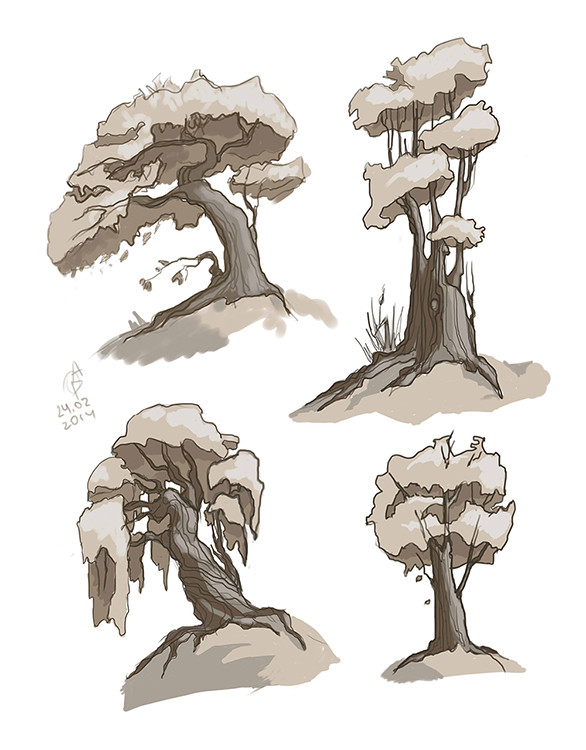 ArtStation - Trees sketches
