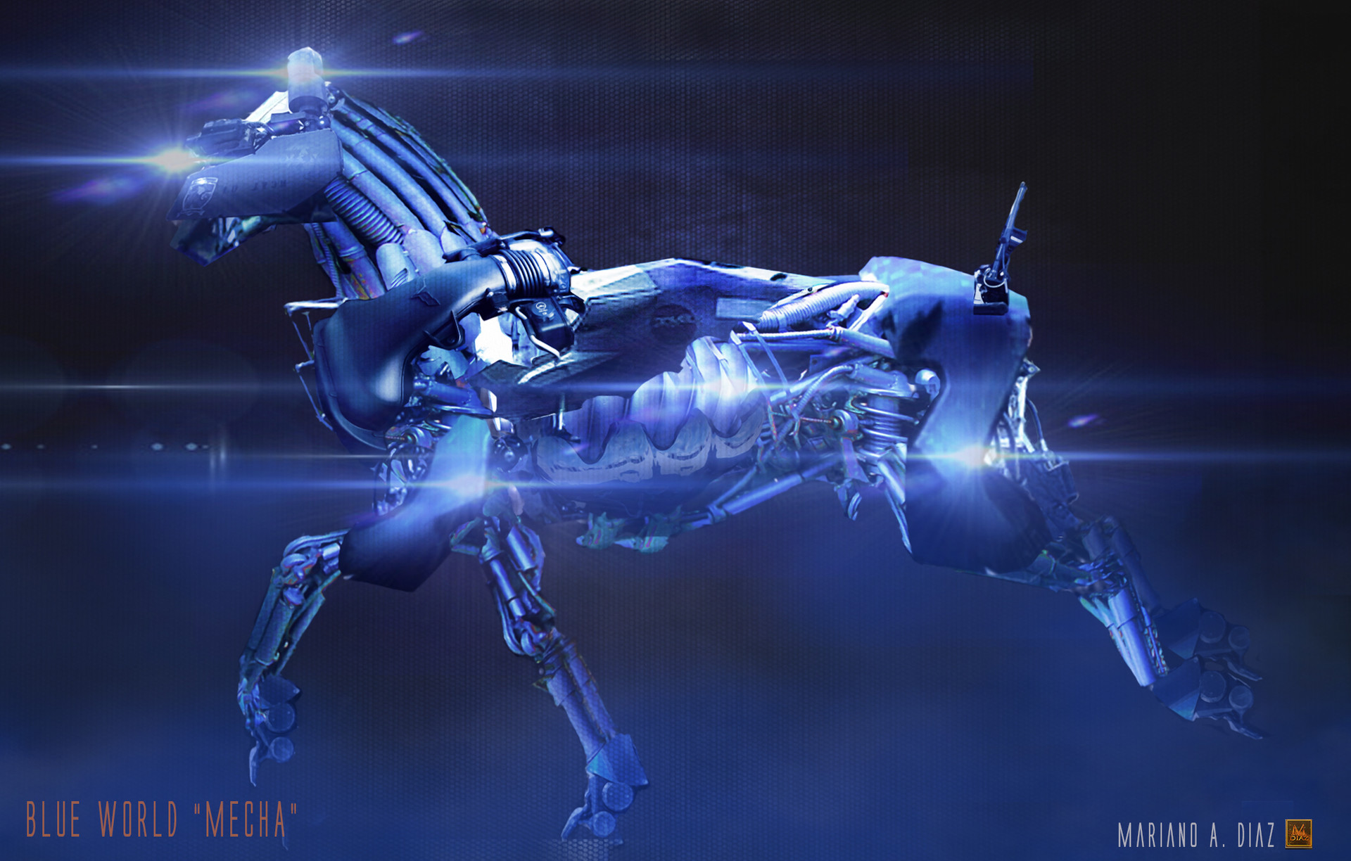 ArtStation - BLUE WORLD MECHA WAR HORSE