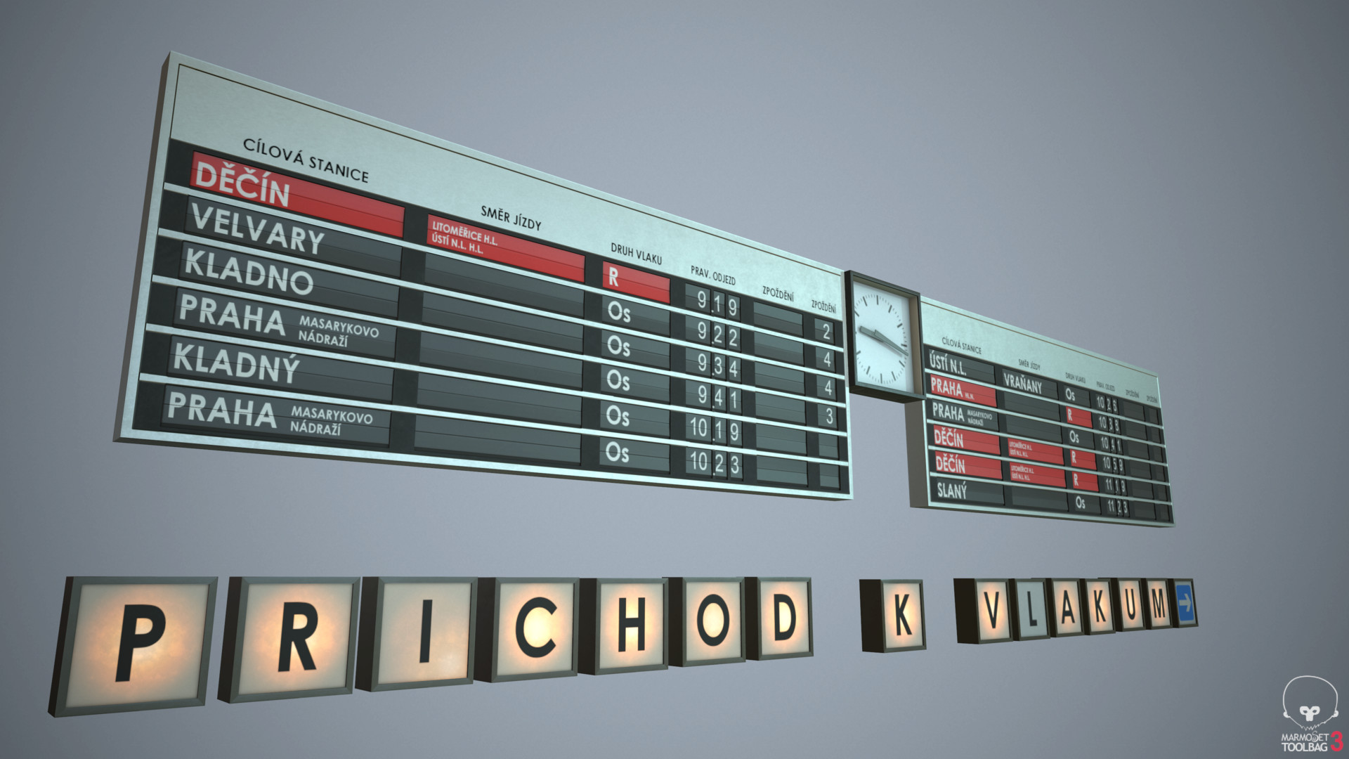 ArtStation - Train station Split flip board and other assets