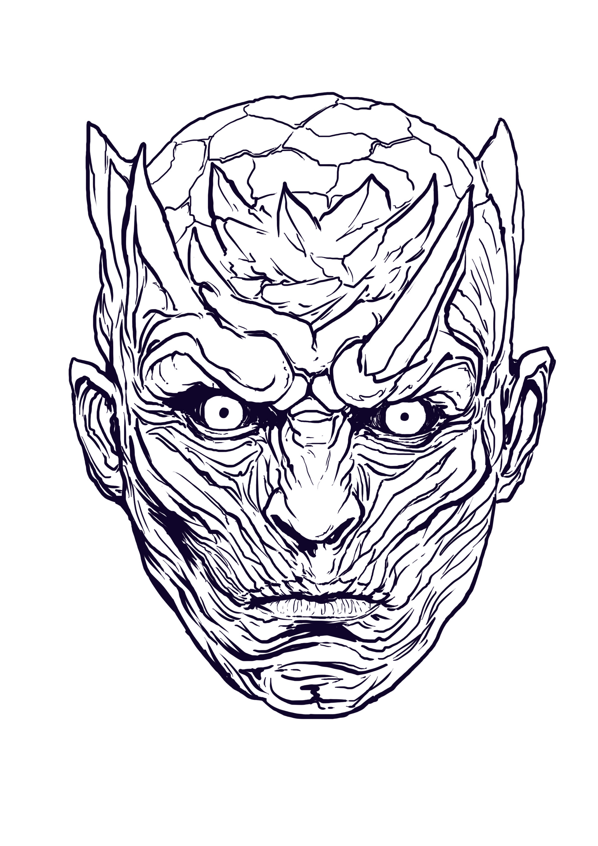 how to draw the night king step by step