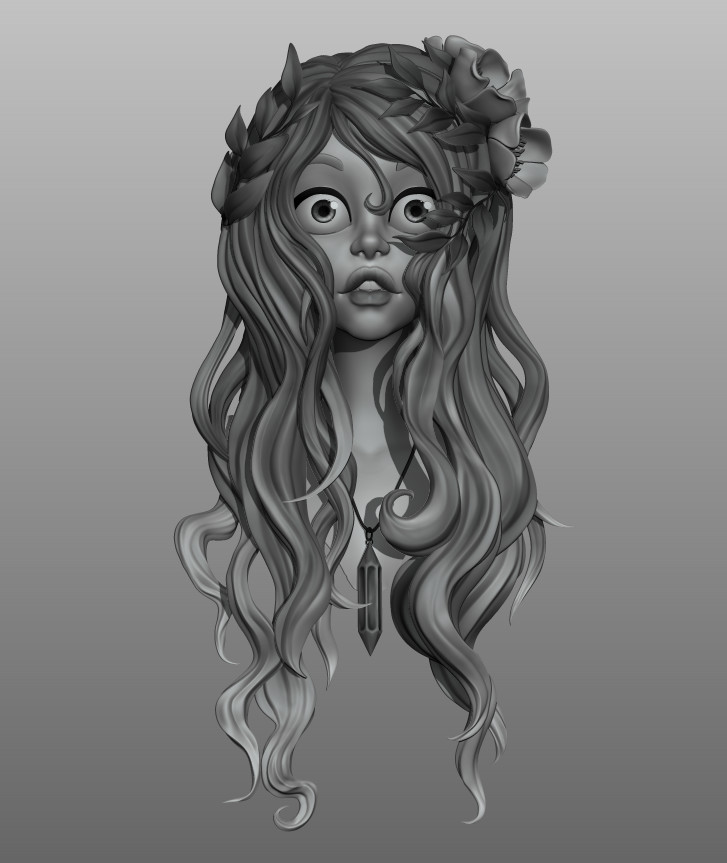 ArtStation - Green Crystal (grayscale)