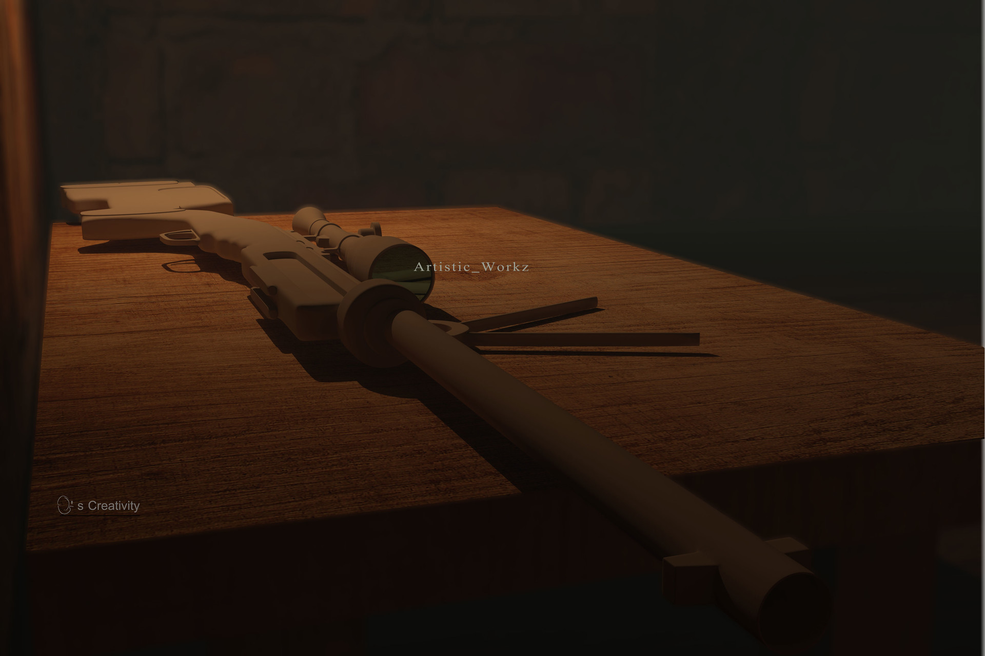 ArtStation - "Low polly Sniper gun Modell"