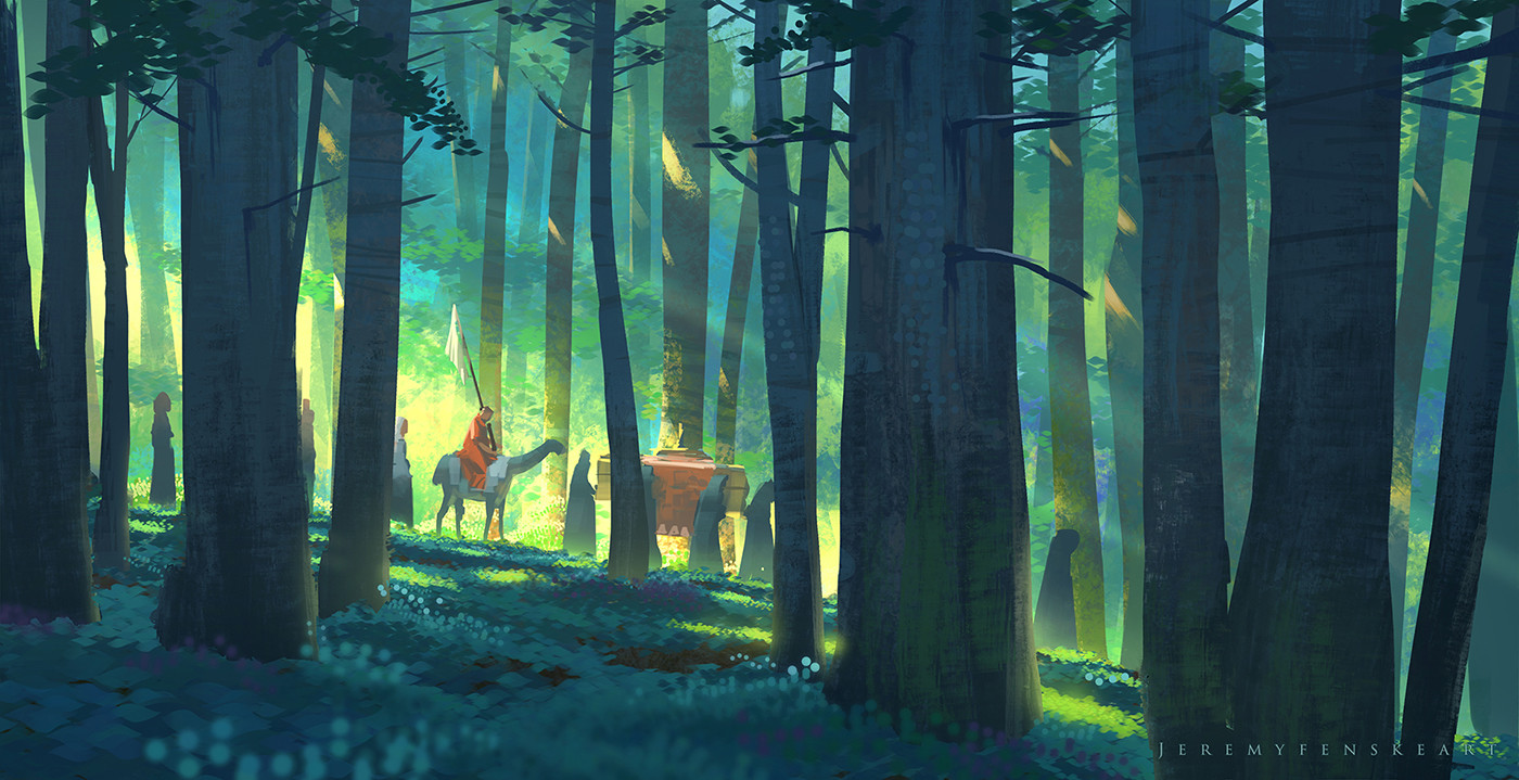 forest background drawing reference