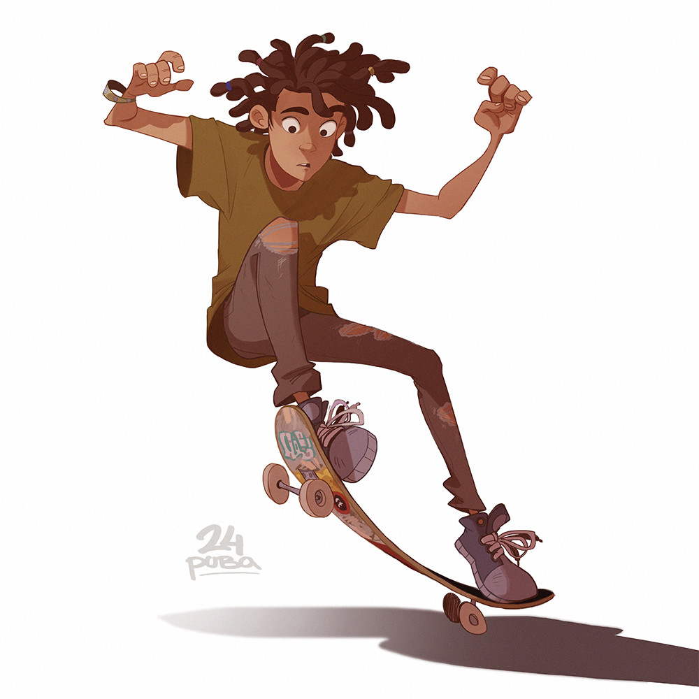 skateboard drawing reference