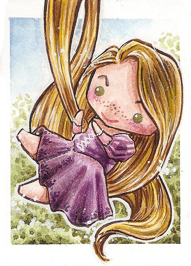 how to draw chibi rapunzel