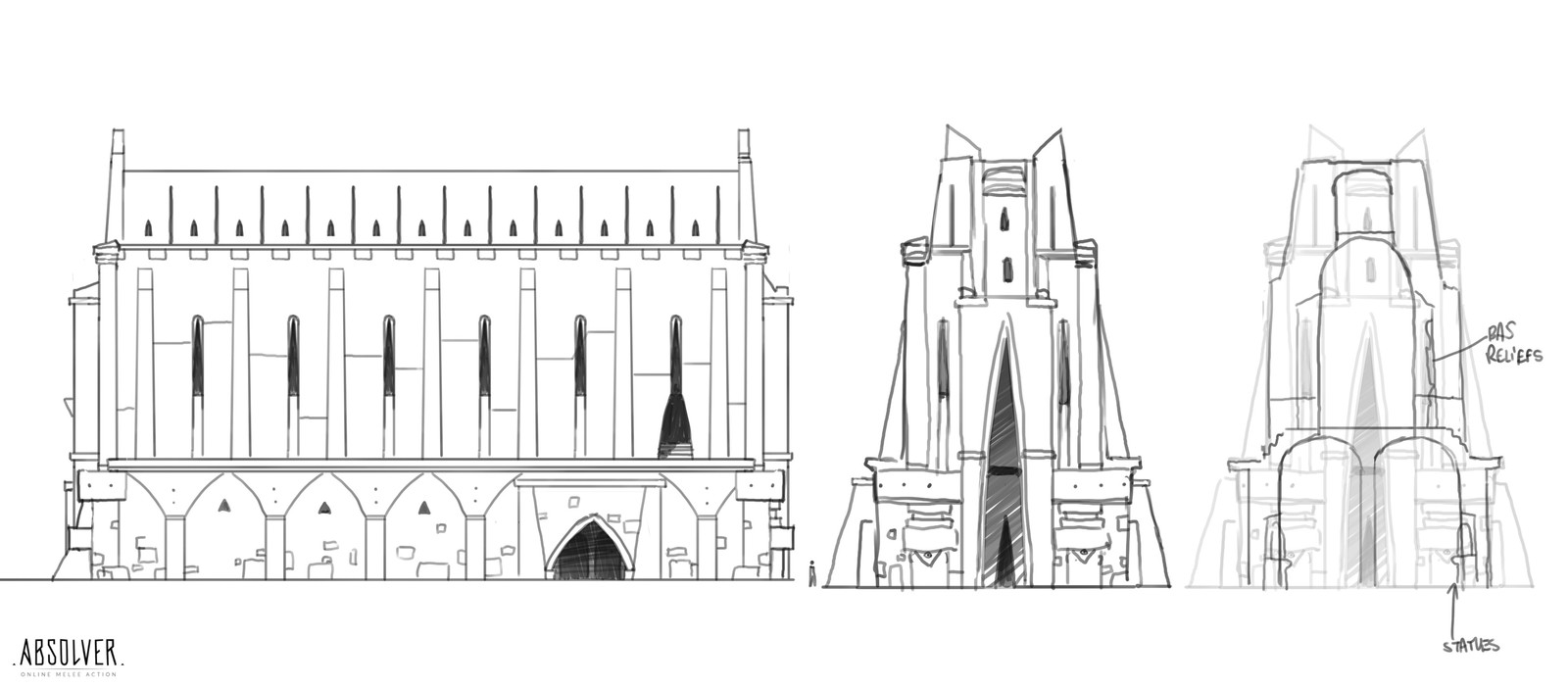 Michel Donze - Absolver Swamp Temple sketches