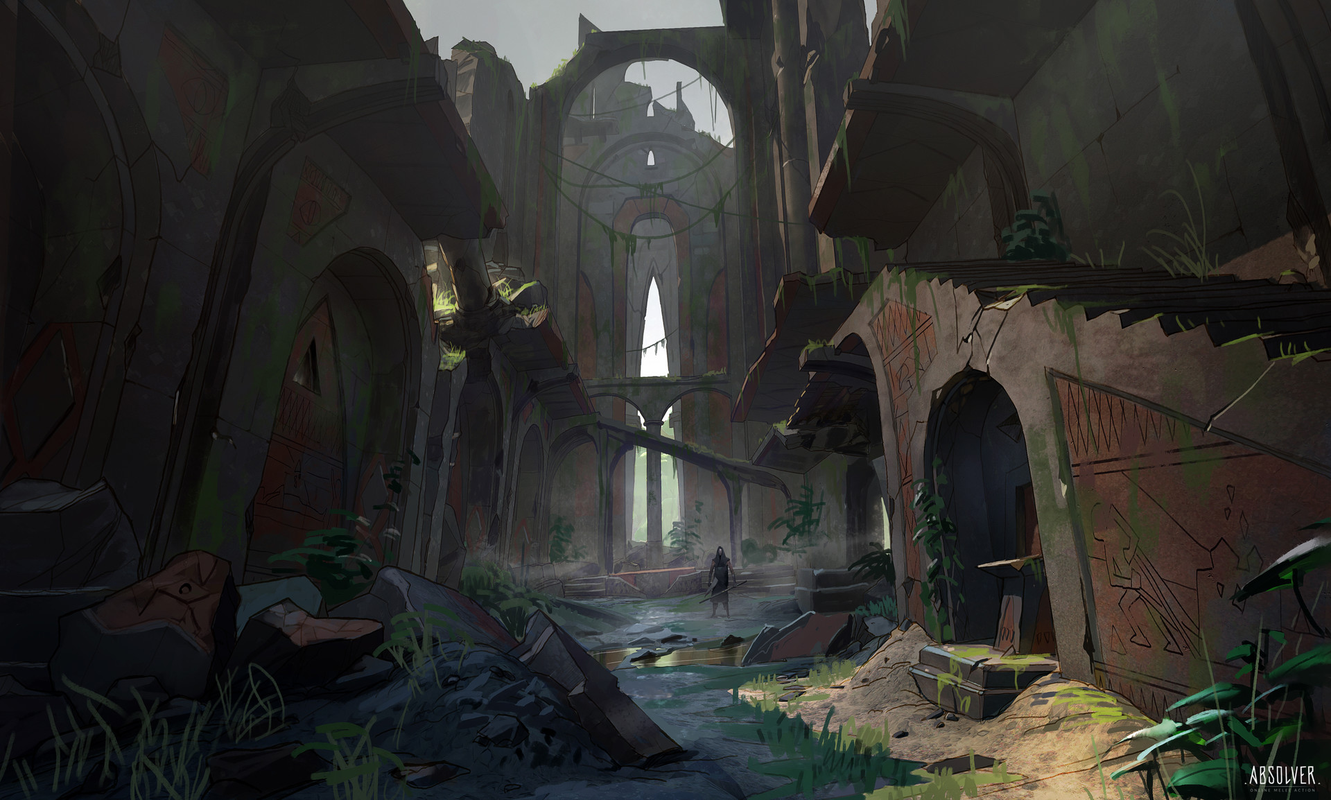 Michel Donze - Absolver Swamp Temple sketches