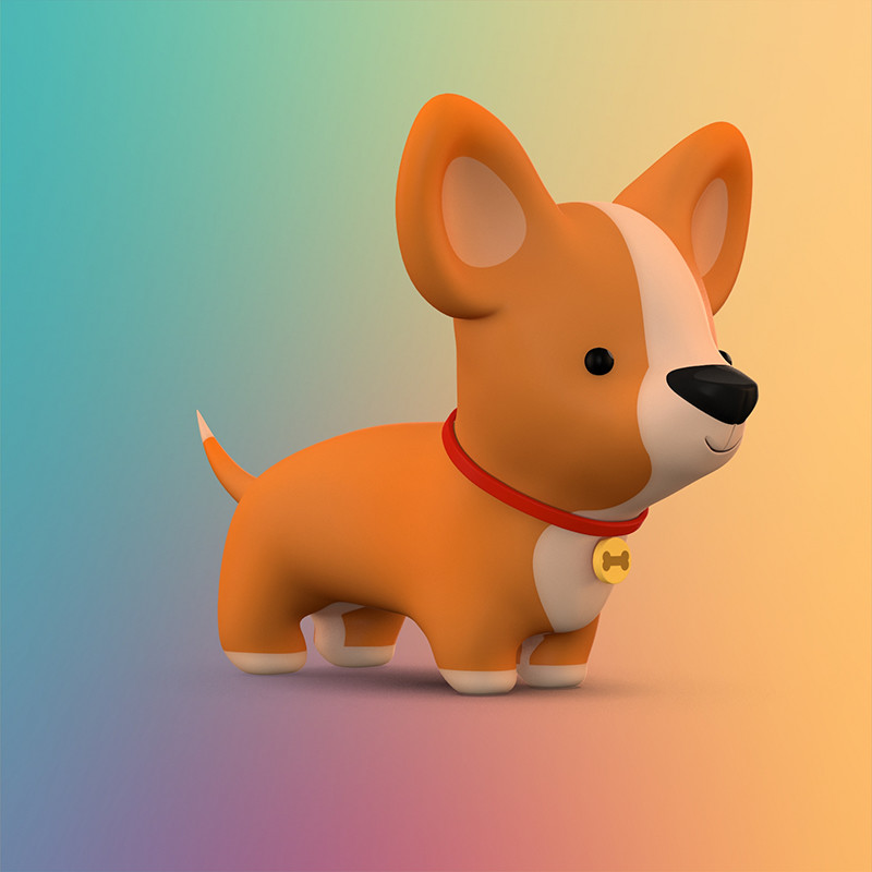 animated corgi dog