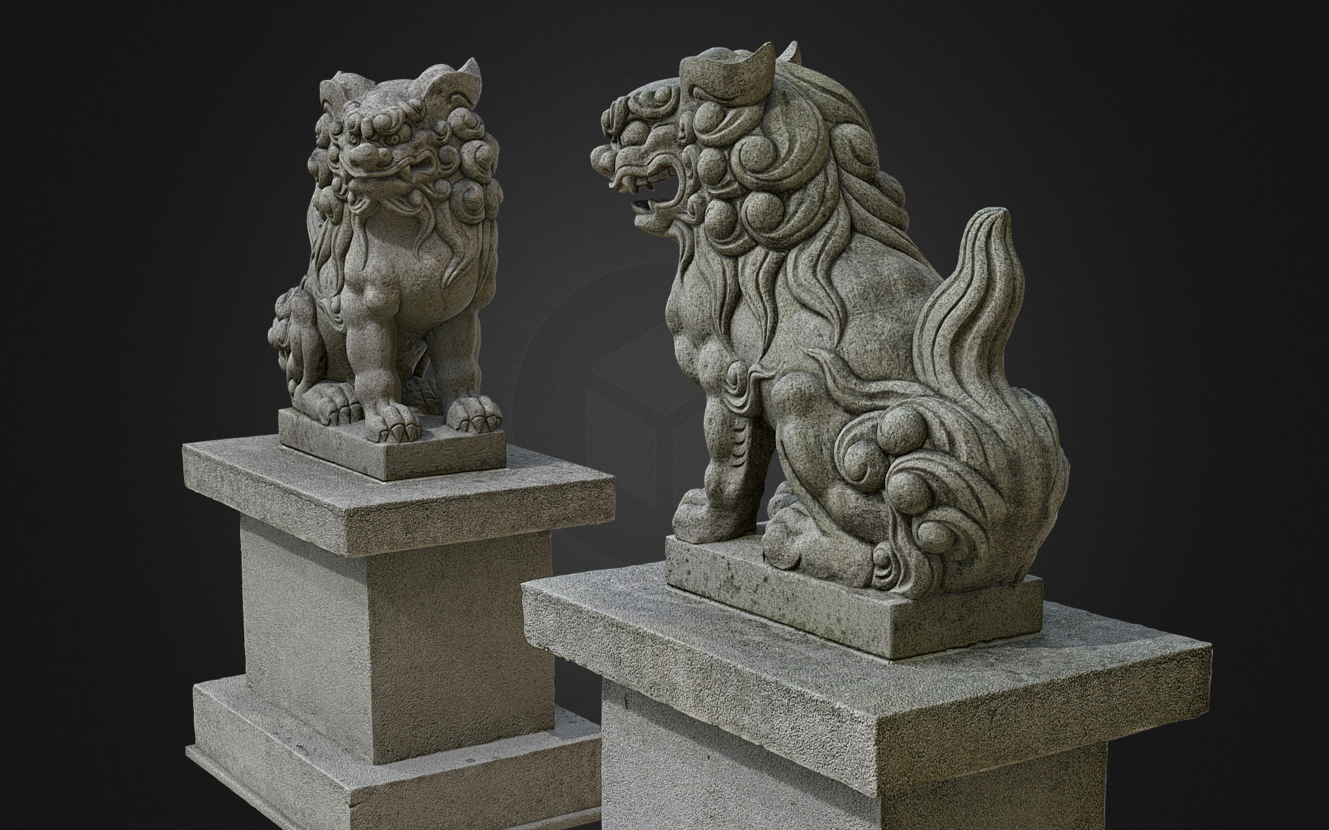 Vlad Kuzmin - Two Komainu #6 from Shinto Shrine. Japan