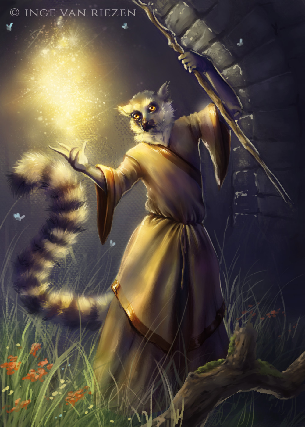 ArtStation - Lemur mage - commission