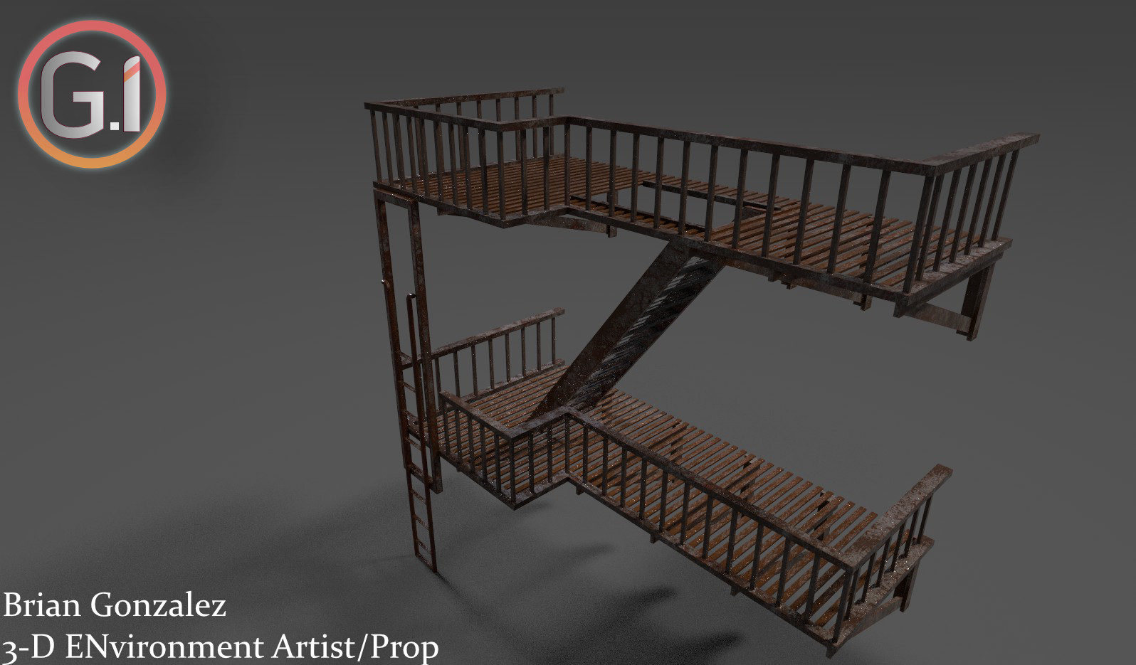 ArtStation - 3D Prop Outside Ladders Building