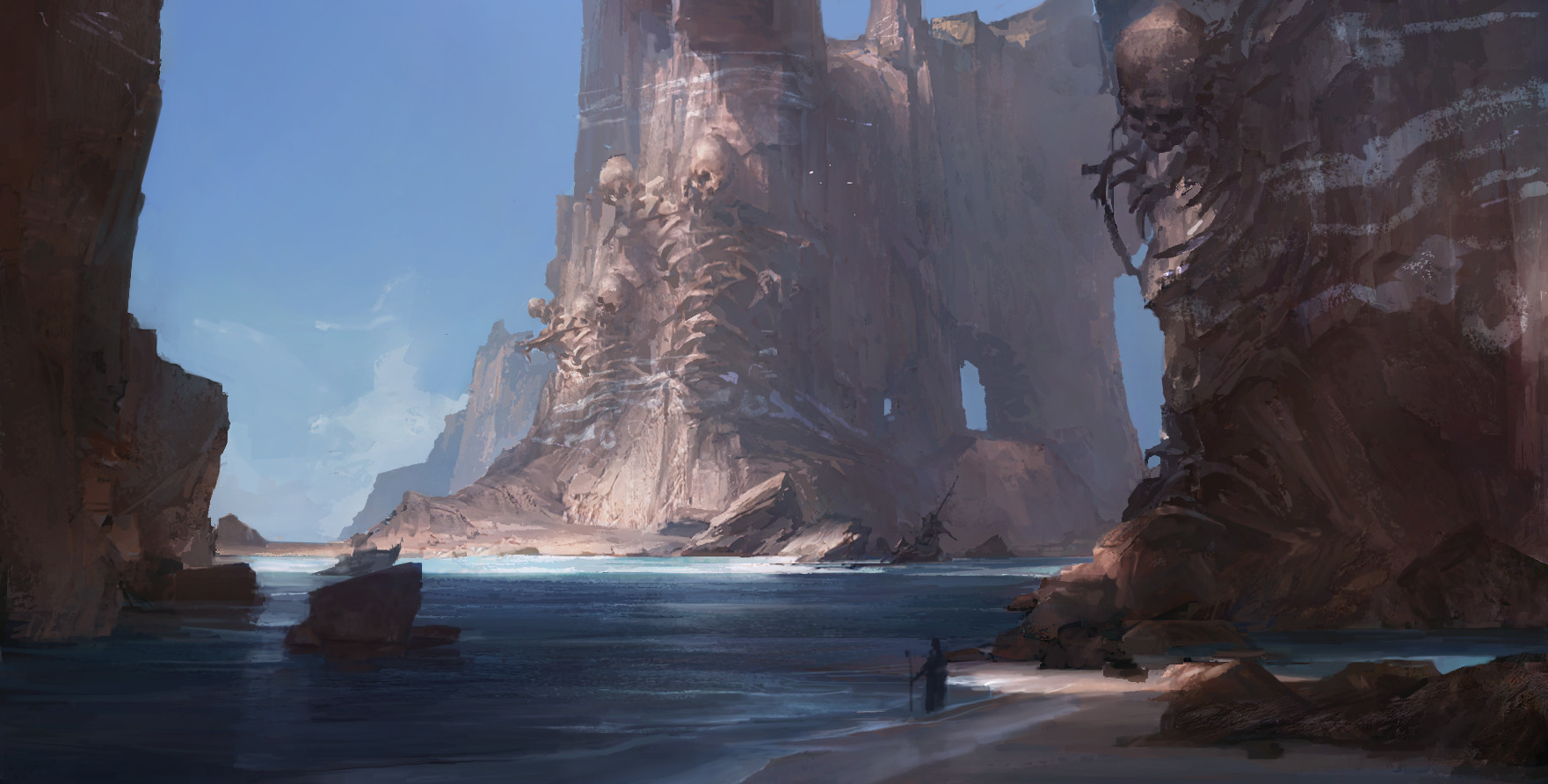 ArtStation - sketch of skeleton island