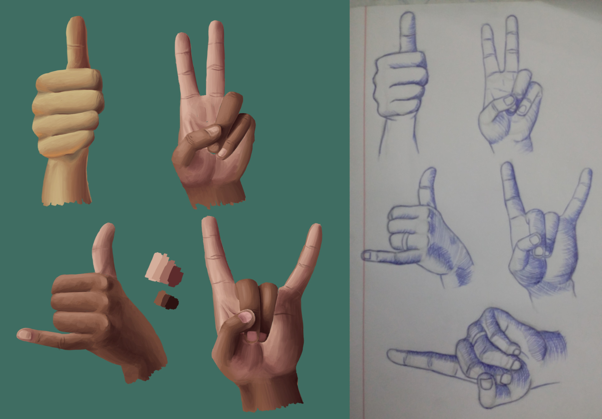 ArtStation - Hands' study