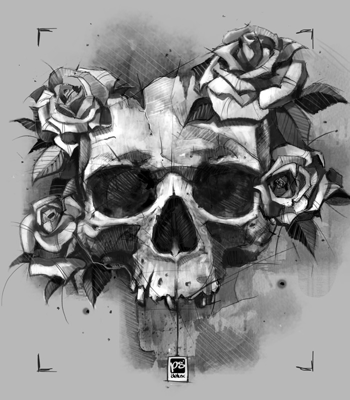 ArtStation - Skull + Roses