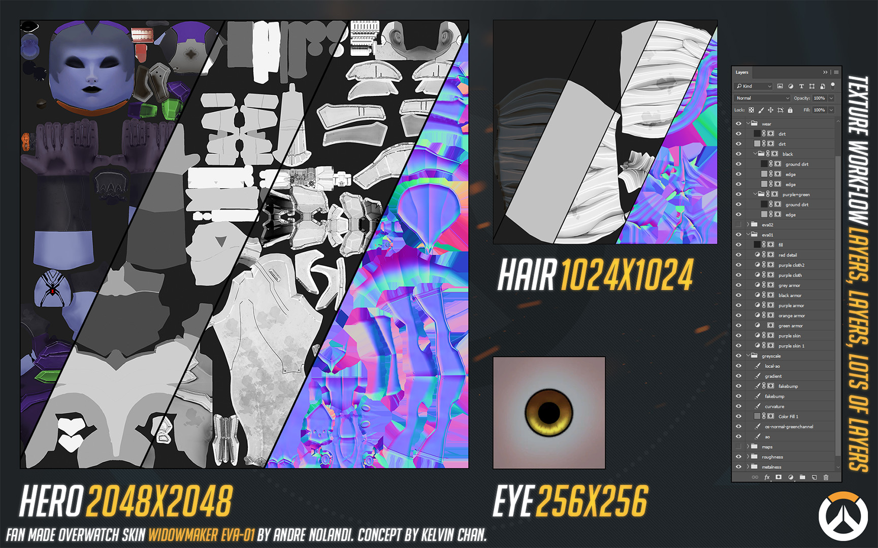 André Nolandi - Widowmaker EVA-01 ~ Fan made Overwatch skin