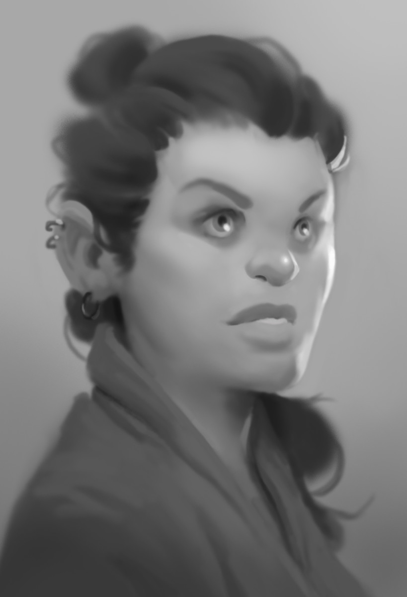 ArtStation - Female portrait (edge practice)