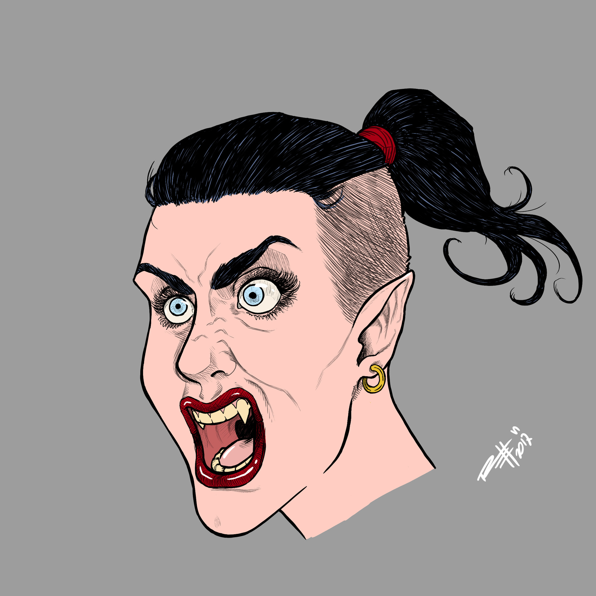ArtStation - Female Vampire and Elf Sketch