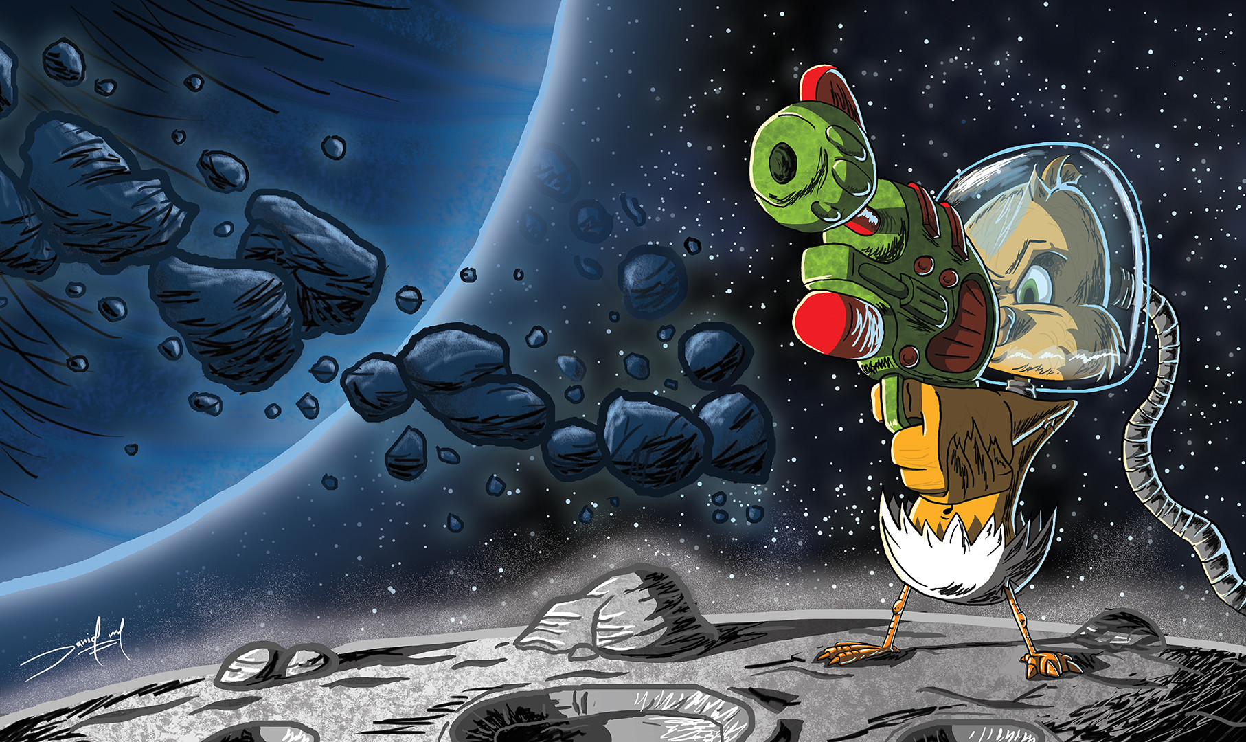 Dani Méndez Art - Space Chicken