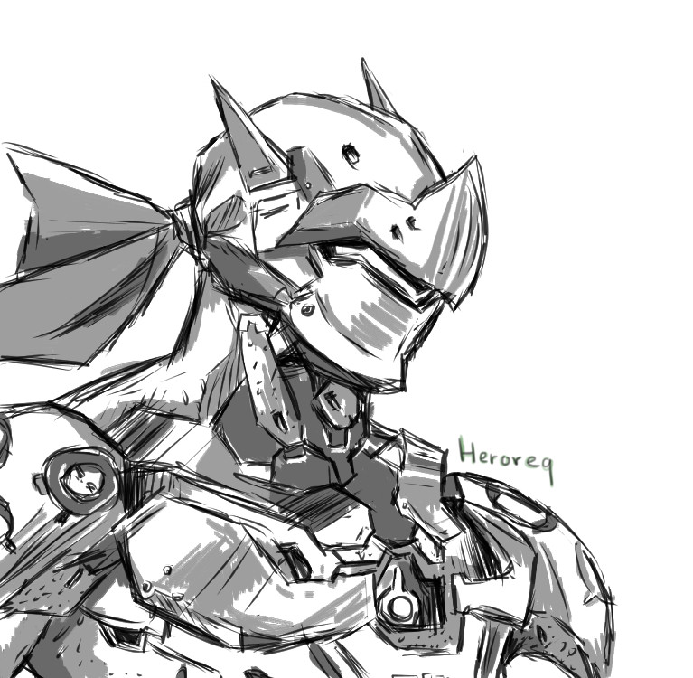 ArtStation - Genji Sketch, Heroreq