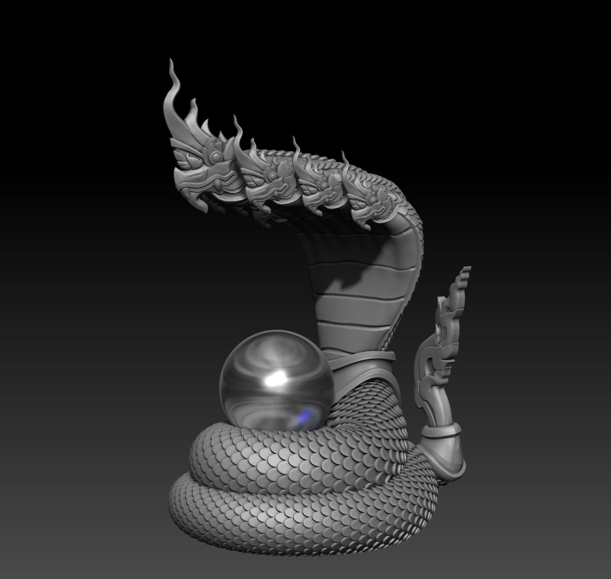 ArtStation - 7 heads naga thai art stay