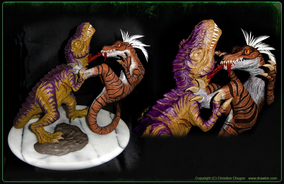 Christine Chugon - Primal Rage Sculpture - Talon Vs. Sauron