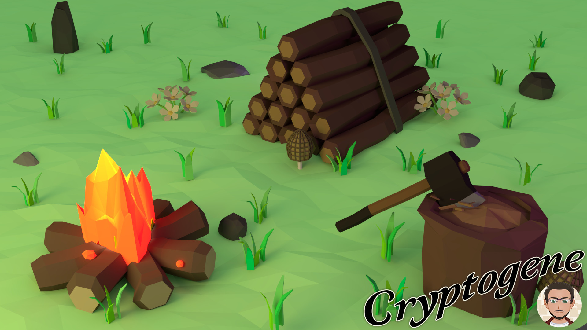 ArtStation - Low Poly Scene - Camping