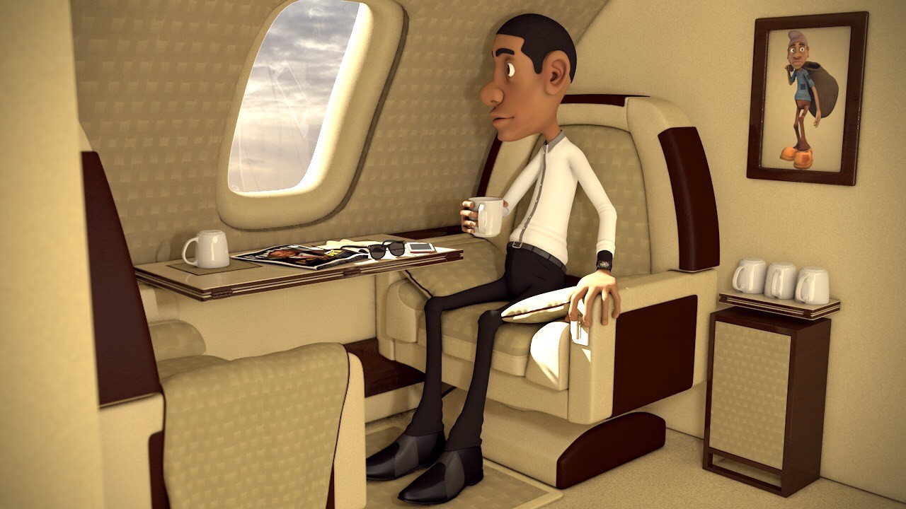 ArtStation - Plane interior scene